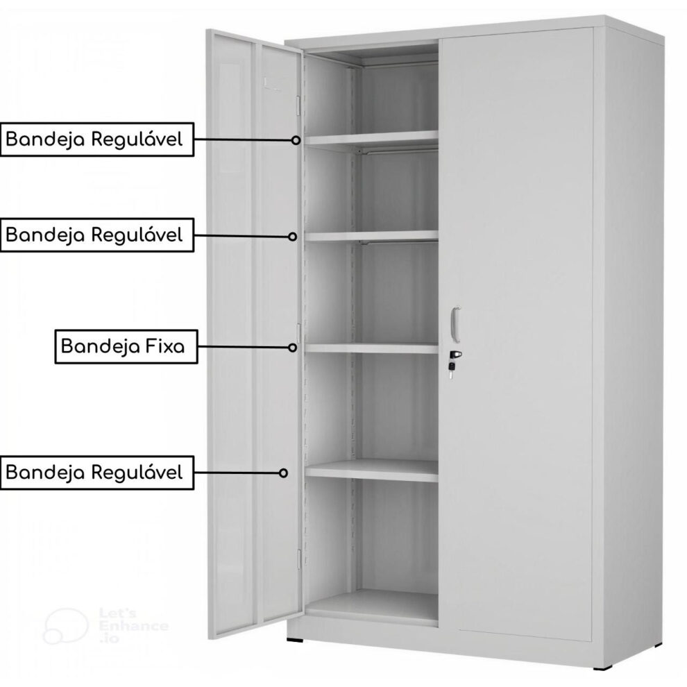 Armário de Aço PA 120 #22 1,98x1,20x0,40 (Reforçado) - NOBRE -12105 ...